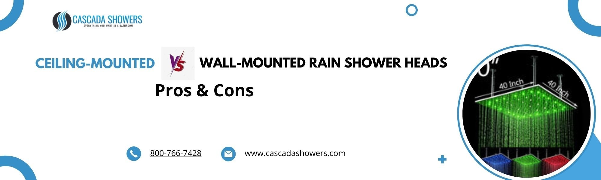 Ceiling vs Wall Rain Shower Heads: Pros & Cons – Cascada Showers