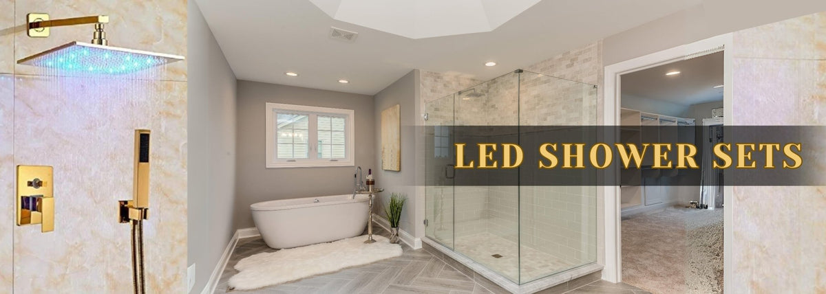 Luxury LED Shower Head Set with Lights | Cascada Showers