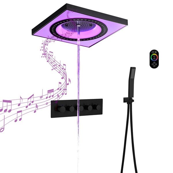 24" Cascada LED Music Rainfall Shower System – Cascada Showers