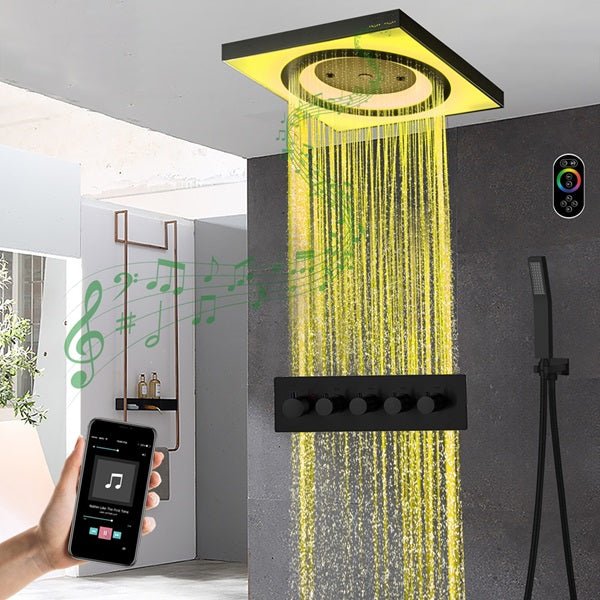 24" Cascada LED Music Rainfall Shower System – Cascada Showers