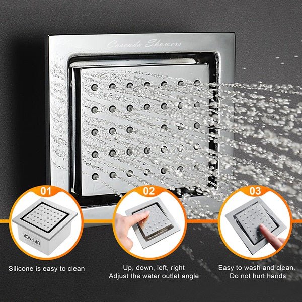 4 Square 34 Nozzle Body Spray Jet Shower – Cascada Showers
