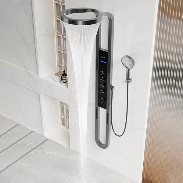 Cascada Aqualuxe 70" Circular Digital Shower Panel – Cascada Showers