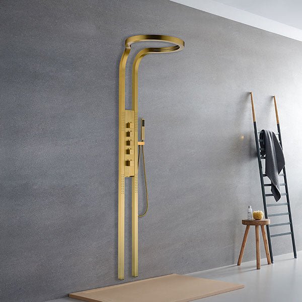 Cascada Aquatech Elite 80" Brushed Gold Shower Panel – Cascada Showers