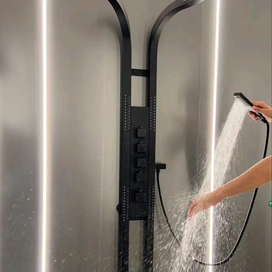 Shower Panel Systems & Large Round Rainfall Shower Head – Cascada Showers