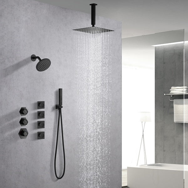 Cascada Bilbao 16" Matte Black Dual Shower Head System – Cascada Showers