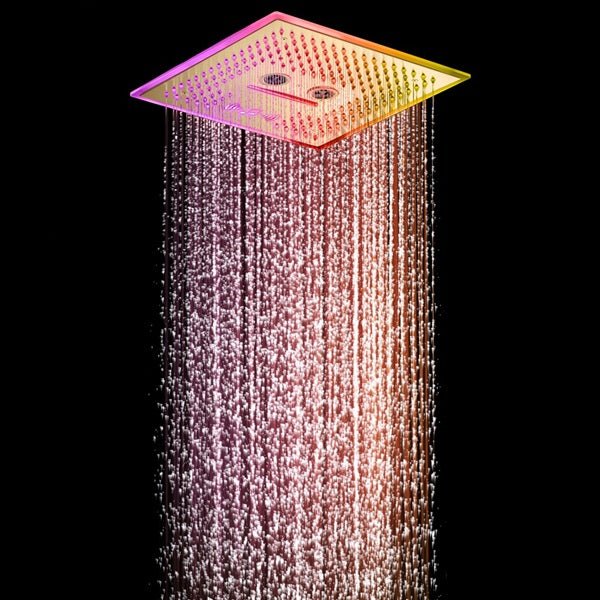 Cascada Maui 16" Brushed Gold LED Music Shower Head – Cascada Showers