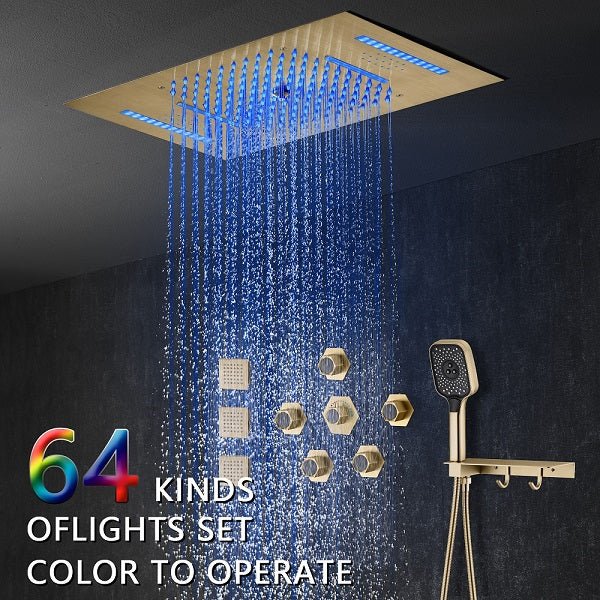 Positano 15x23 LED Music Shower System - Stainless Steel – Cascada Showers