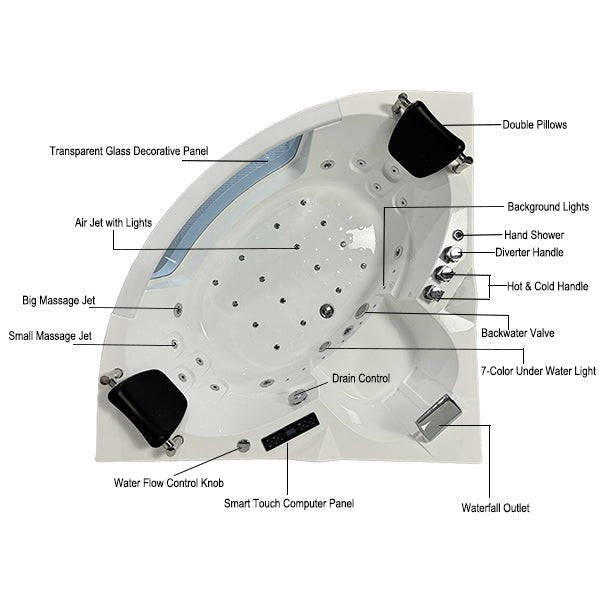 Cascada Venice Smart Jacuzzi Bathtub with LED & Bluetooth – Cascada Showers
