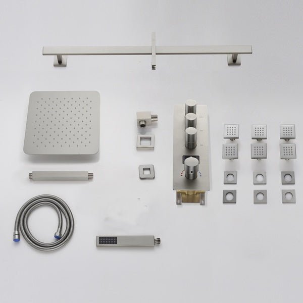Brush Nickel 10" Thermostatic LCD Display Shower System – Cascada Showers