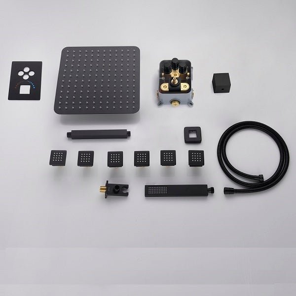 Cascada 12" Matt Black Shower System | Modern Luxury Shower – Cascada ...