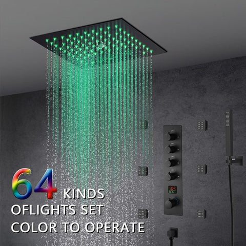 12" Digital Ceiling Mount Music LED Shower System | Cascada Showers