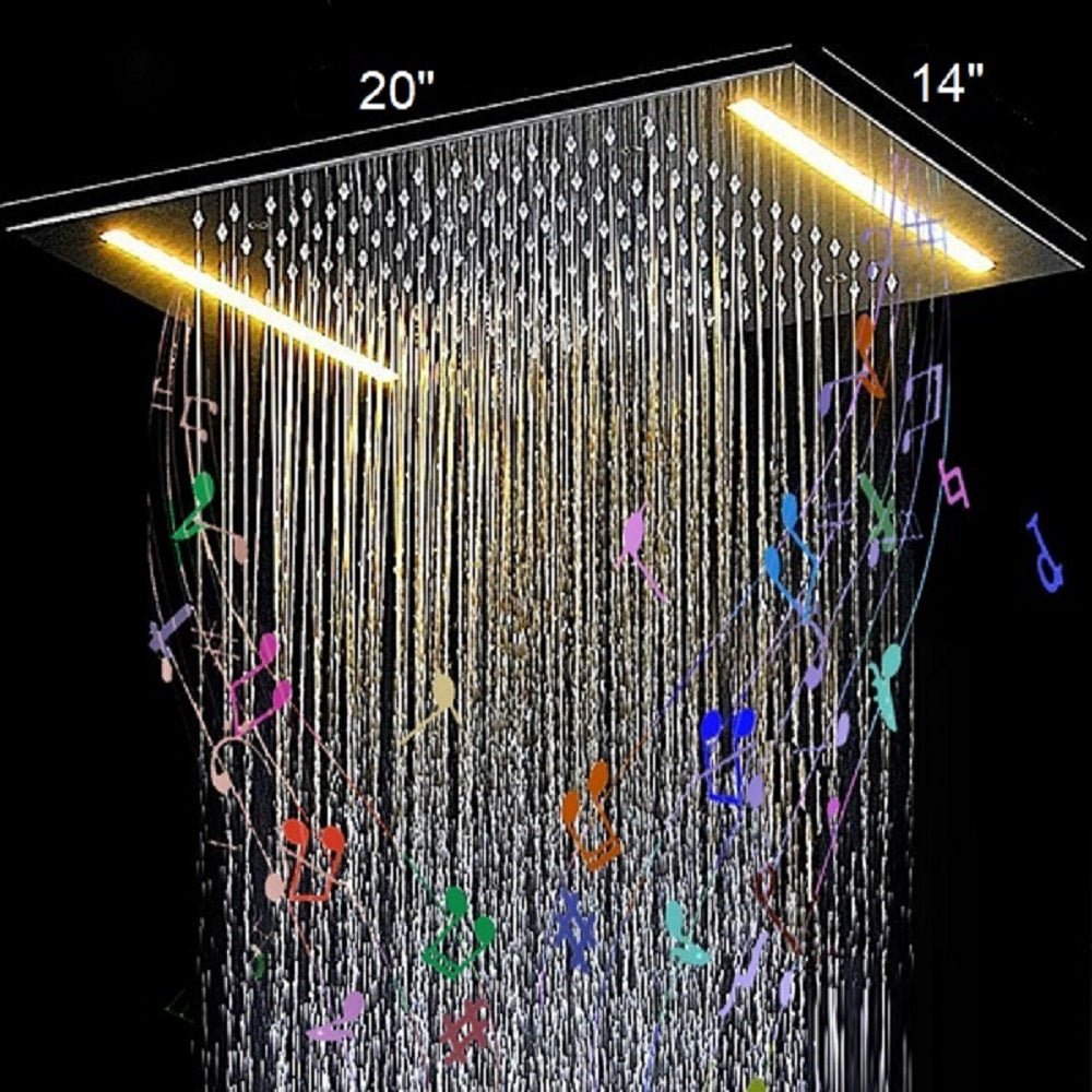 14"x20" LED Recessed Rainfall Shower Head – Cascada Showers