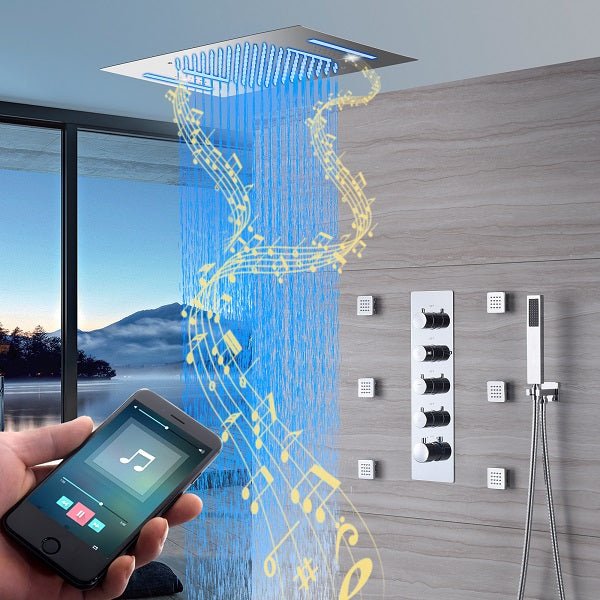 Cascada Serenity 15"x23" LED Music Shower System – Cascada Showers