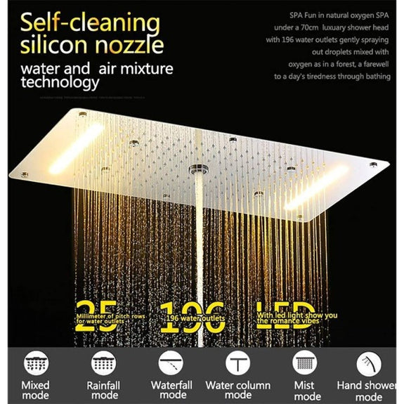 Luxury LED Recessed Shower Heads | Cascada Showers