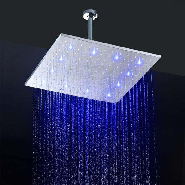 16'' Ceiling Mounted LED Rainfall Shower System Thermostatic – Cascada ...