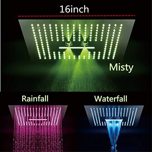 Large LED Waterfall Rainfall Shower Luxurious Recessed – Cascada Showers