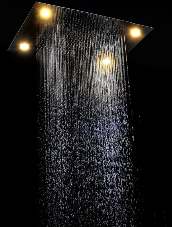 Buy 23x31 Luxurious Recessed Waterfall Rainfall LED Shower System ...