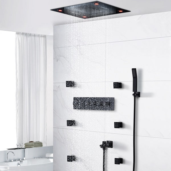 23"x31" Luxurious Classic Design waterfall & rainfall LED shower syste ...