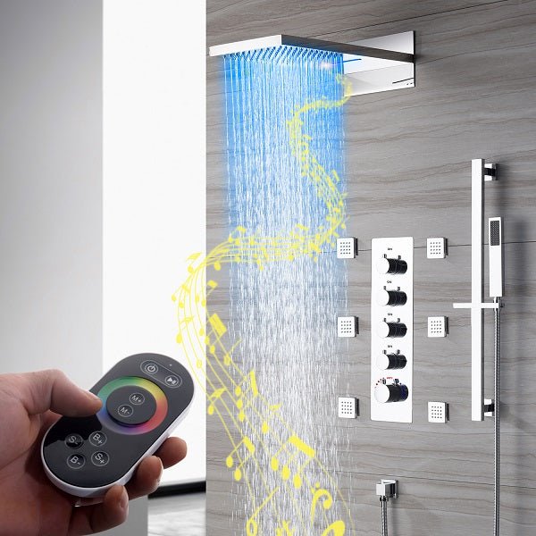 Cascada Capri 9"x22” Music LED Shower System: The Smart Way to Shower ...