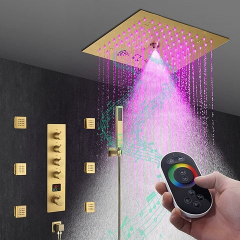 Cascada 12" Digital Ceiling Mount LED Shower System | Bluetooth Shower ...