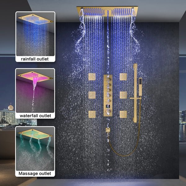 Cascada 16x28 Sorrento Bluetooth Waterfall LED Shower System – Cascada ...
