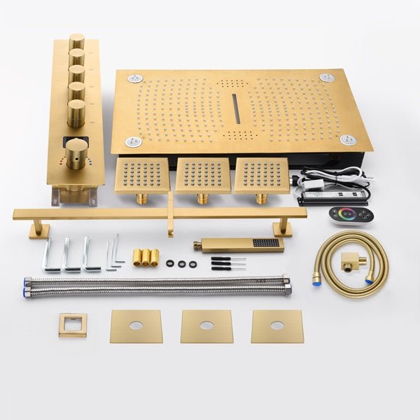 Cascada 16x28 Sorrento Bluetooth Waterfall LED Shower System – Cascada ...