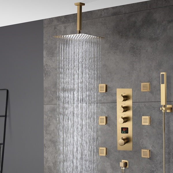 10" Ceiling Mount Thermostatic Digital Shower System | Cascada Showers