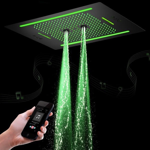 Florence 23x31 Matte Black Music LED Shower System – Cascada Showers