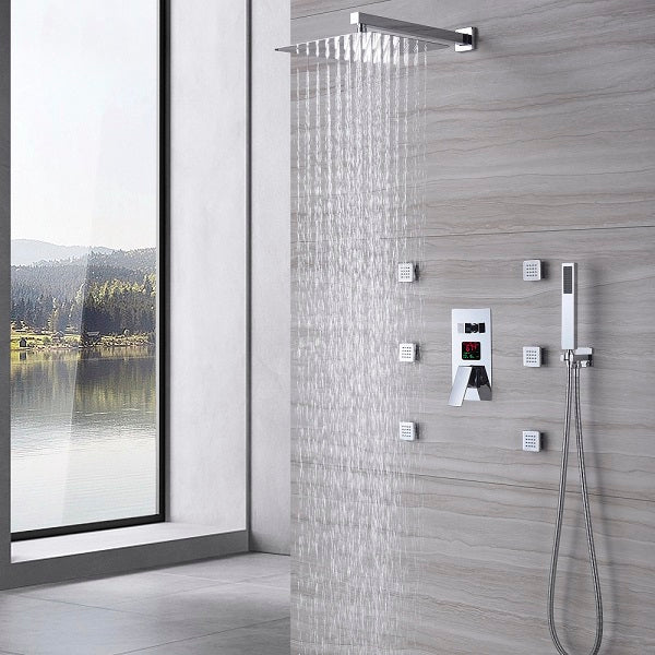 12" Cascada Garda Digital Shower in Polished Stainless Steel – Cascada ...