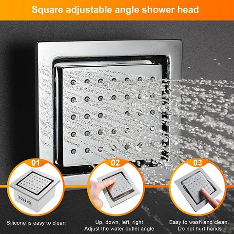 Luxury Shower System: Cascada 15"x23" LED, Bluetooth, 4 Modes (Music ...
