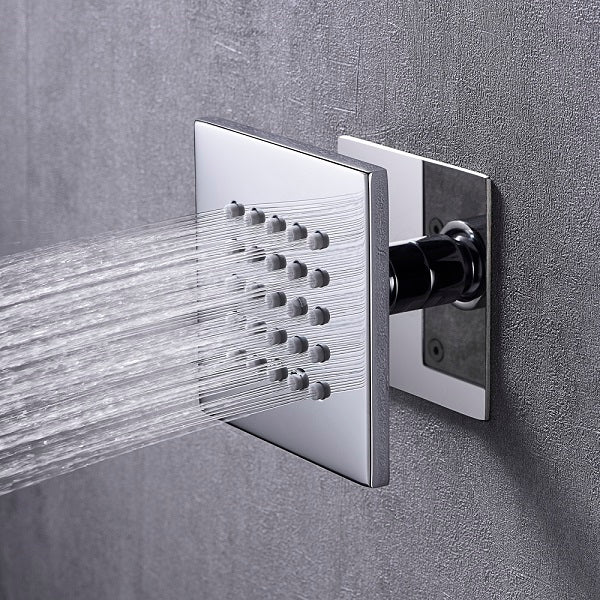 Cascada Modern Brush Gold 4-Square Body Spray Shower Jet – Cascada Showers