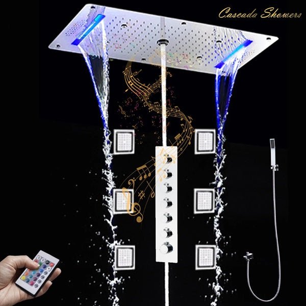 Bluetooth Shower System | LED Lights | Waterfall | Body Jets | Cascada ...