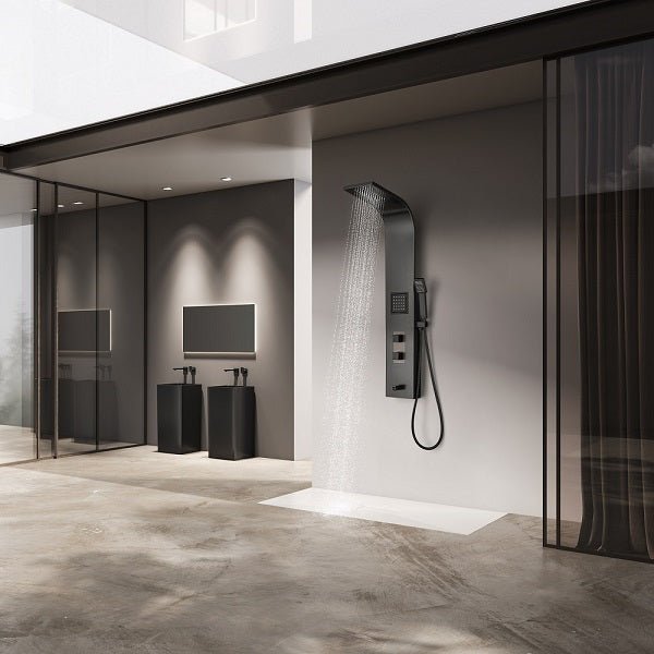 47" Matt Black Indoor Shower Panel | Modern Luxury Design – Cascada Showers
