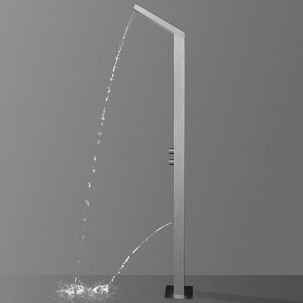 Cascada Showers Outdoor Shower Panel: Brushed Stainless Steel Finish f
