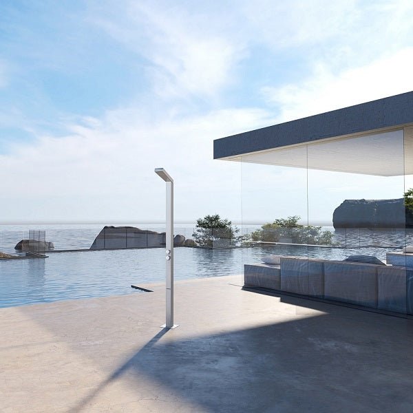 Outdoor Shower Panel | Brushed Stainless Steel Finish – Cascada Showers