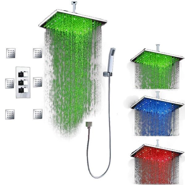 Tuscany 16'' LED Rainfall Shower System, Thermostatic – Cascada Showers