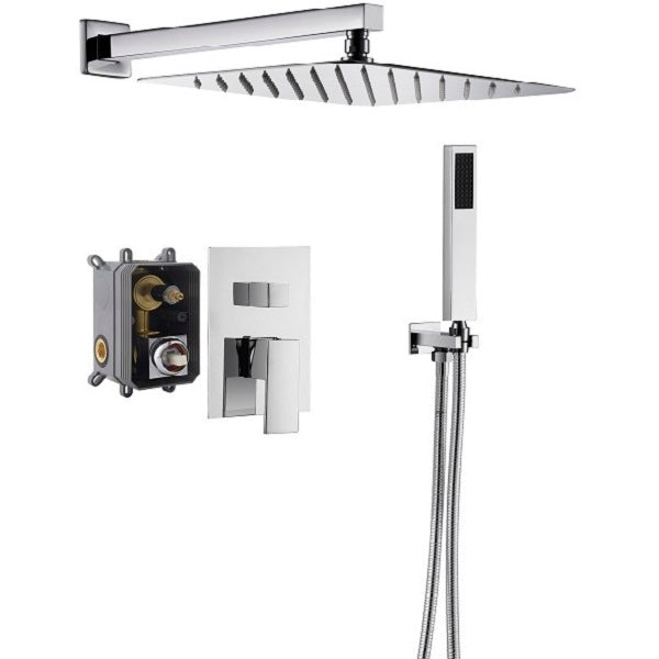 12” Cascada Geneva Shower Set – Rain & Handheld Combo – Cascada Showers