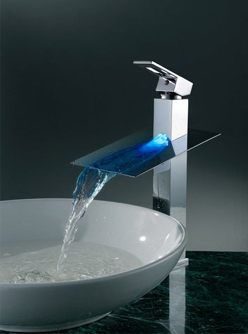 Cascada Showers Toscana LED Illuminated Waterfall Vessel Sink Faucet