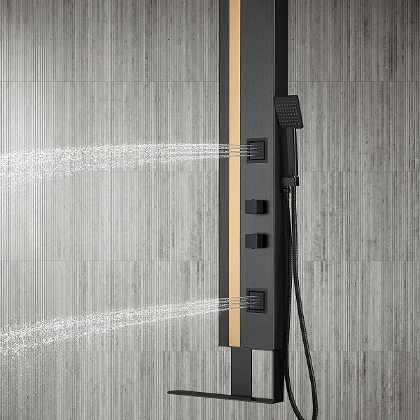 Eleganti All-in-One Shower Panel with Rain Showerhead, Body Jets, and ...