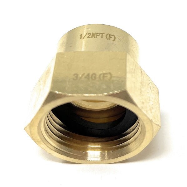 3/4" x 1/2" G Thread (Metric BSPP) Female to NPT Female Lead-Free ...