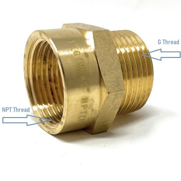 G Thread (Metric BSPP) Male to NPT Female Adapter - Lead-Free (1" x 1 ...