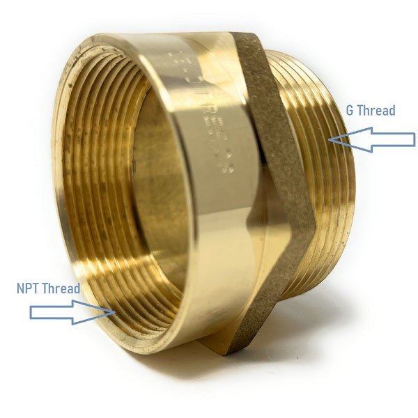 G Thread (Metric BSPP) Male to NPT Female Adapter - Lead-Free (2" x 2 ...