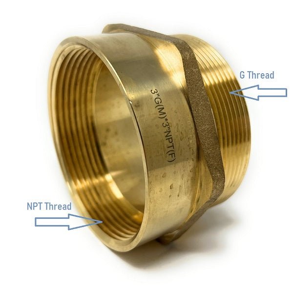 Lead-Free G Thread to NPT Female Adapter – 3"x3" Metric BSPP – Cascada ...